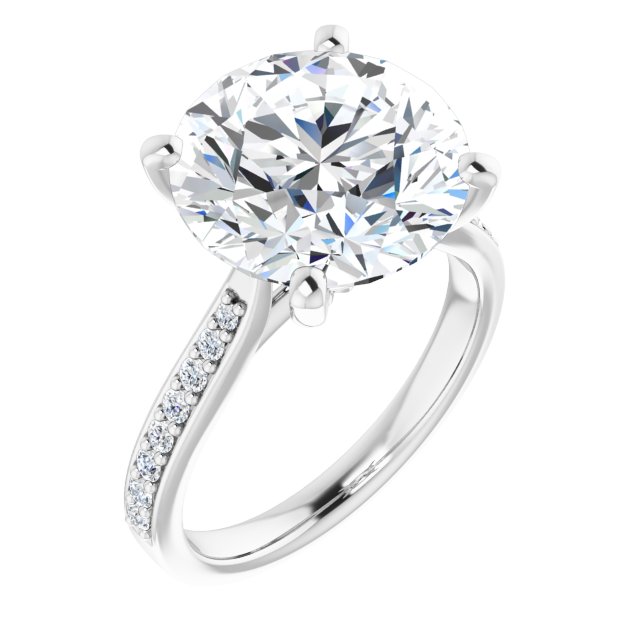 Mia 7 Carat Round Lab Grown Diamond Solitaire Engagement Ring 14K White ...