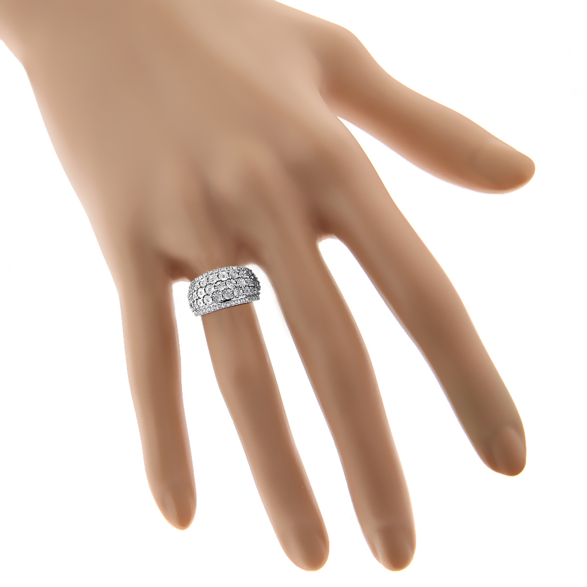 Round Diamond Women's Right Hand Ring 14k White Gold .35ct 205075