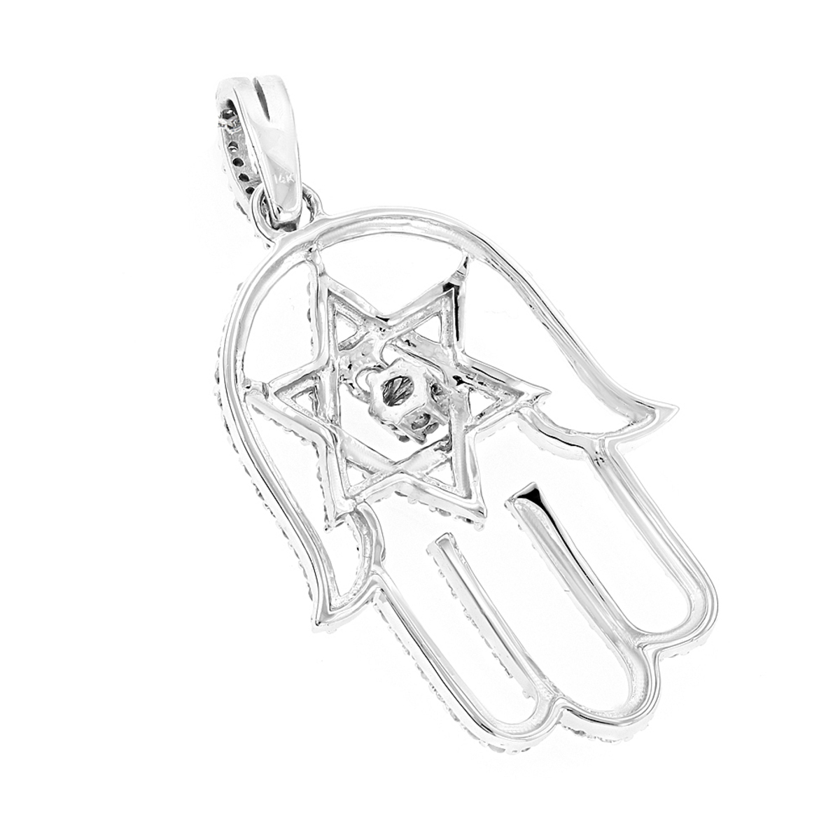 Sterling Silver Diamond Hamsa Pendant 0.57ct 490062