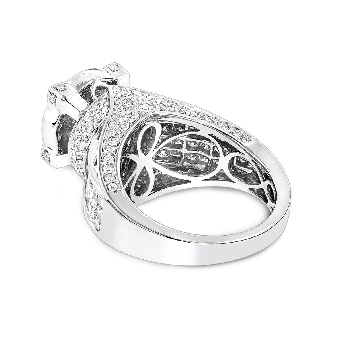 Unique Massive Diamond Engagement Ring 3ct 14K Gold 205188