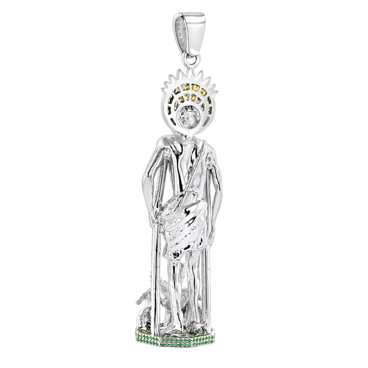 Unique Sterling Silver Saint Lazarus On Crutches With Dogs Statue ...